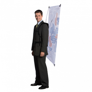 Backpack advertising Walking Billboard with backpack and side pockets