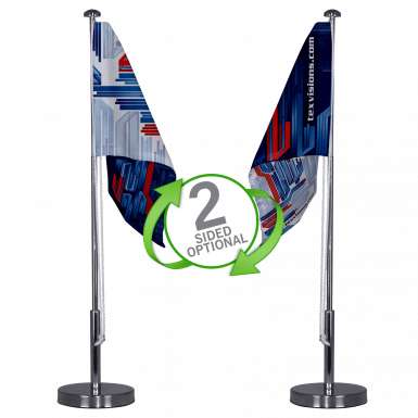 Table top advertising flag support base telescoping mini flagpole